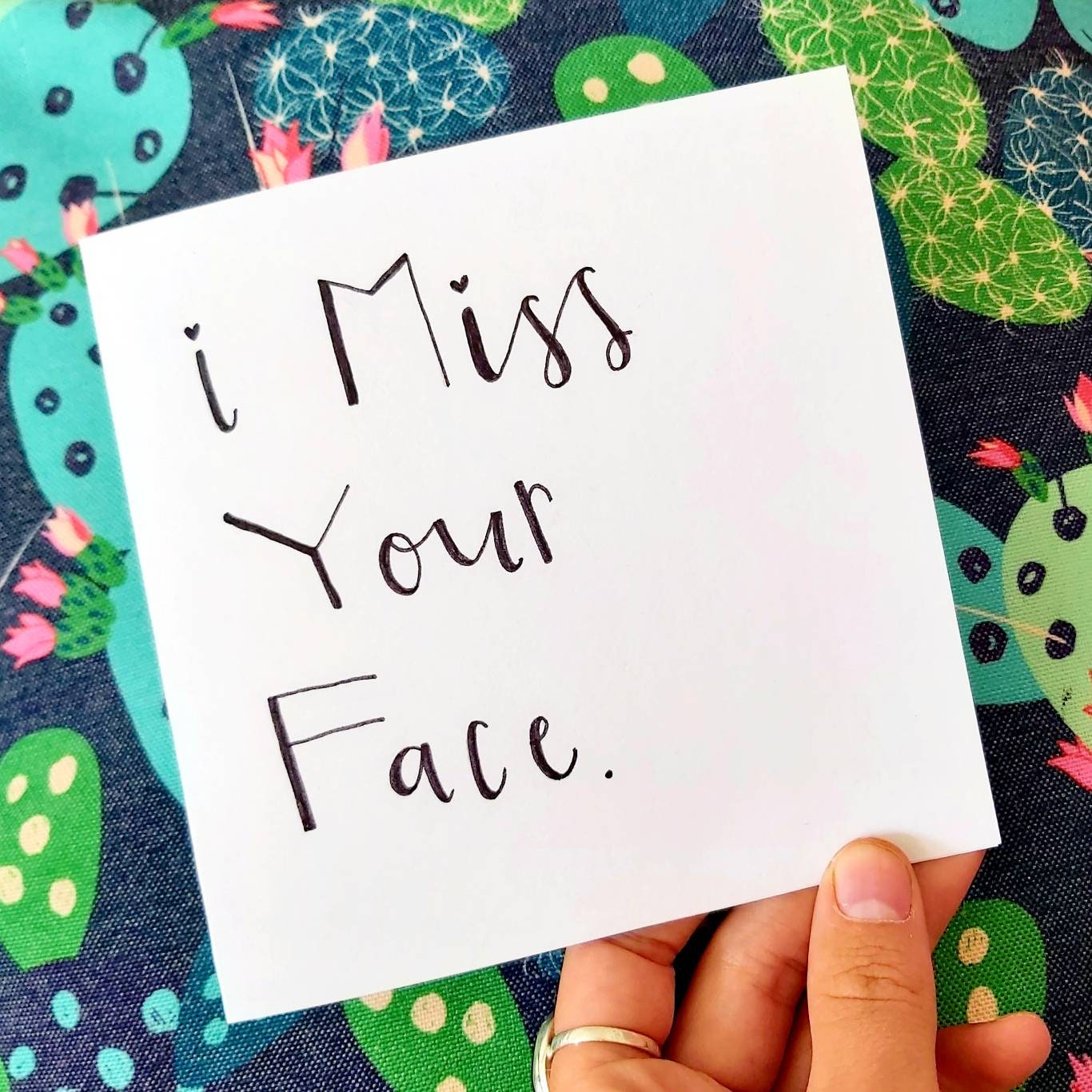 I Miss Your Face handmade card | Etsy