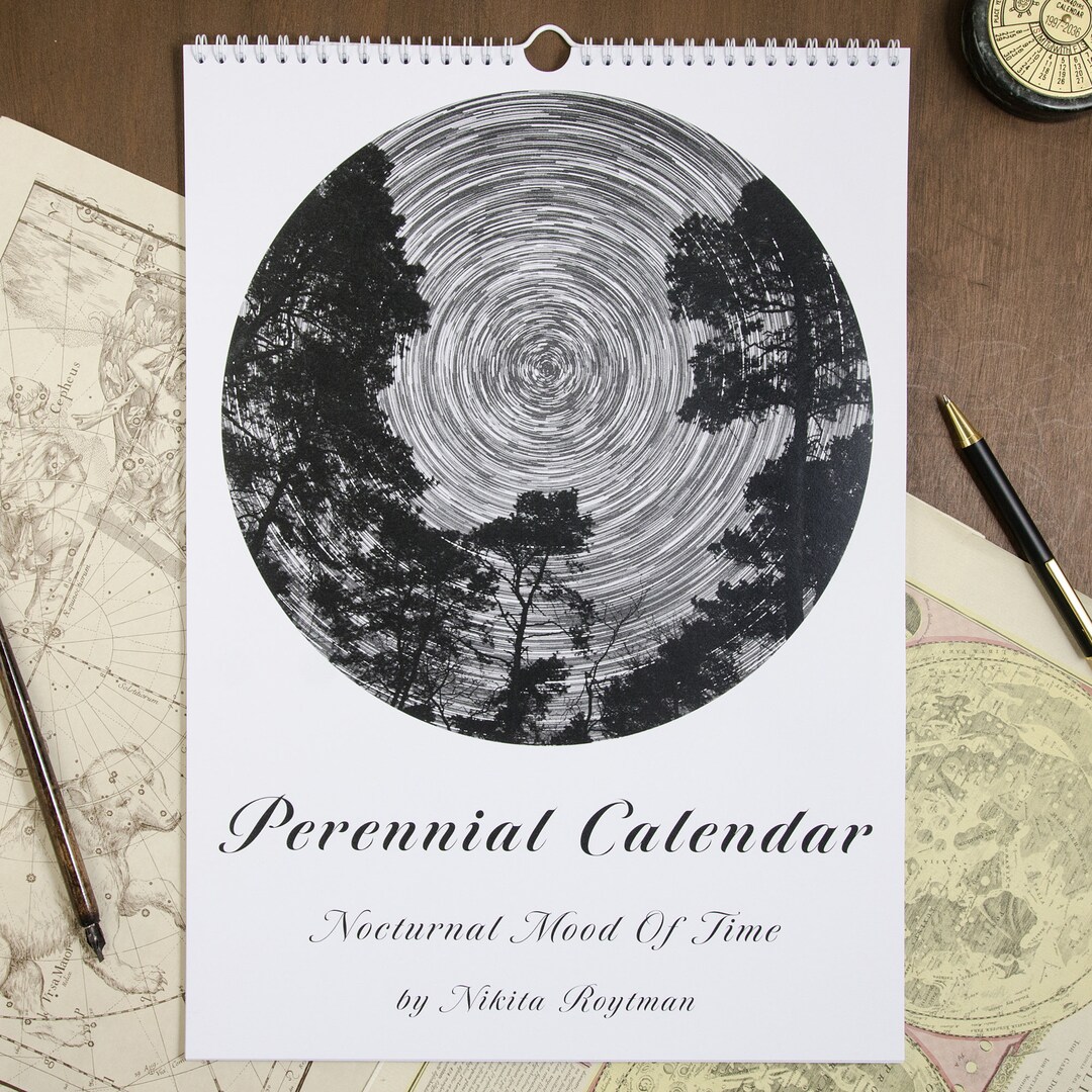 Perennial Wall Calendar "nocturnal Mood of Time" | Perpetual Birthday ...