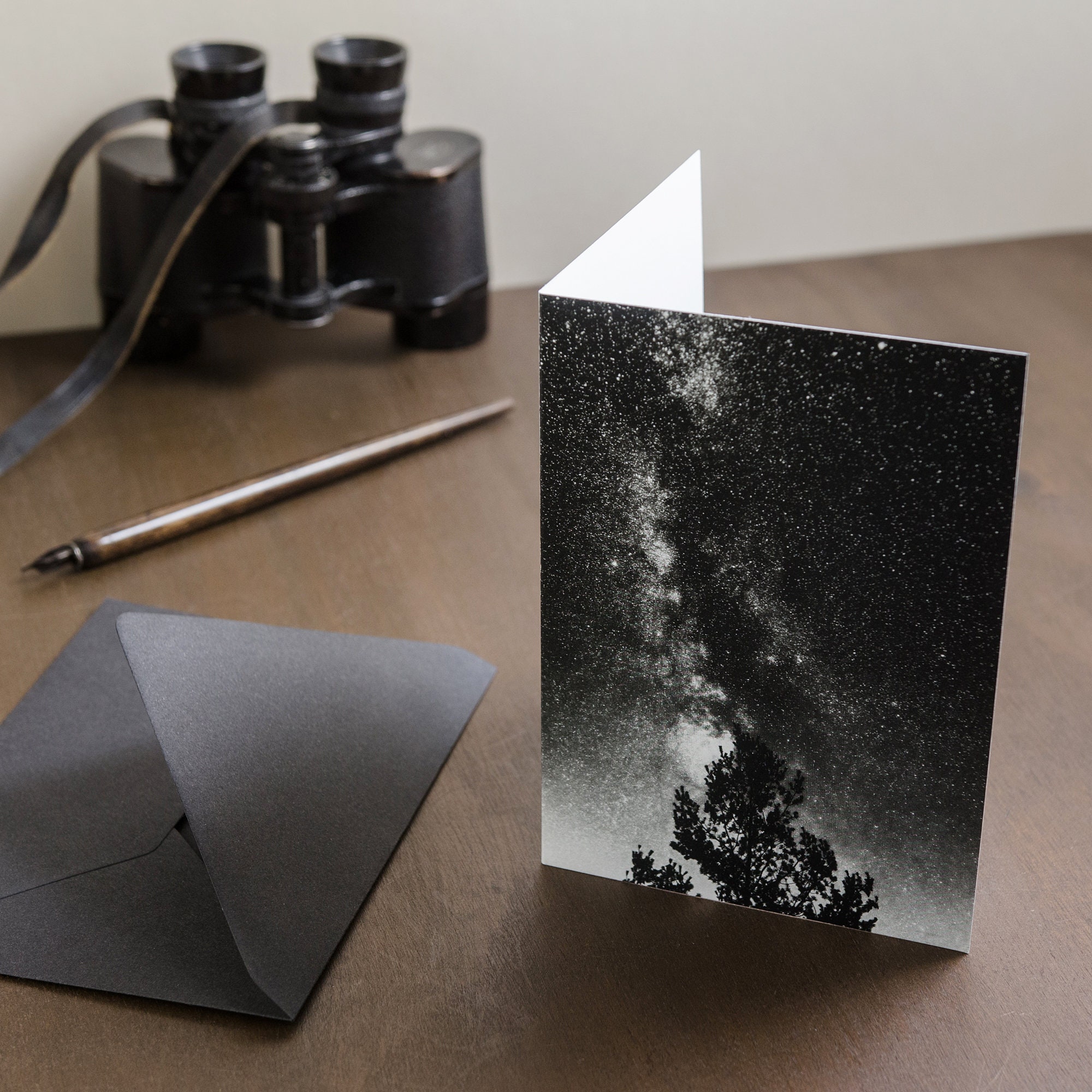 Folded Card, Tree With the Milky Way Galaxy, Birthday Card, Anniversary ...