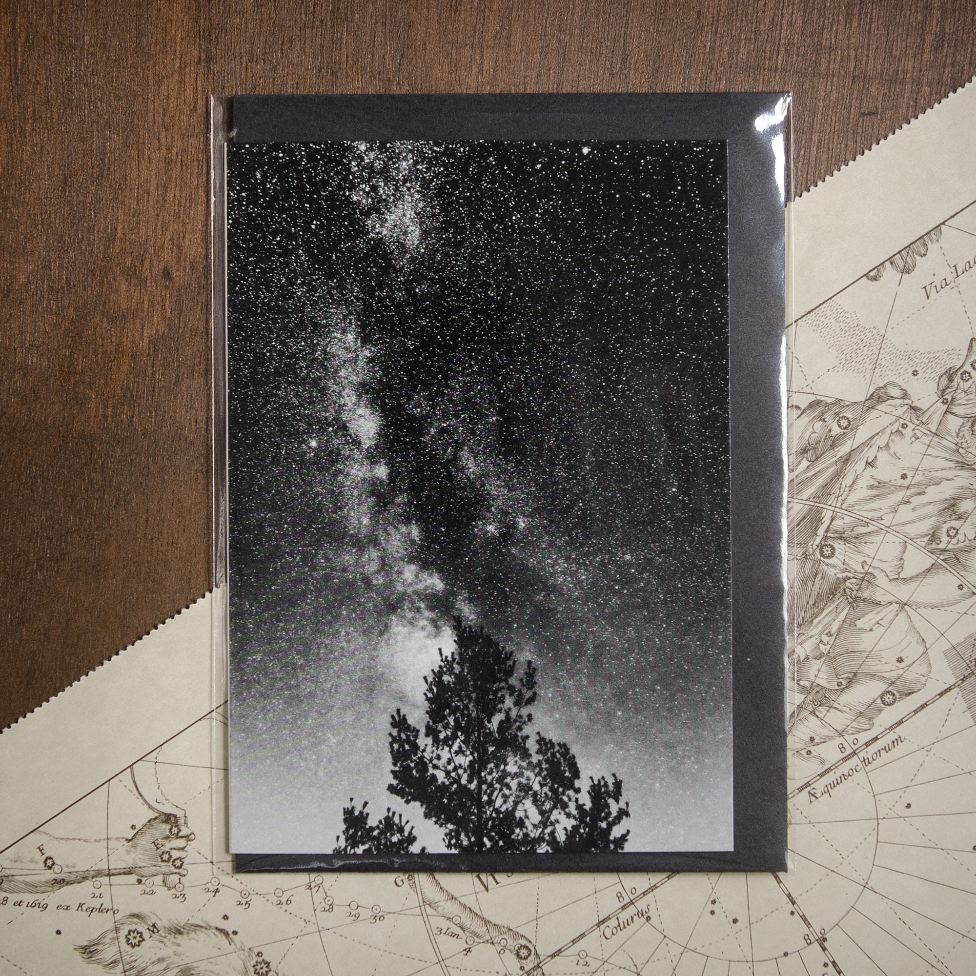 Folded Card, Tree With the Milky Way Galaxy, Birthday Card, Anniversary ...