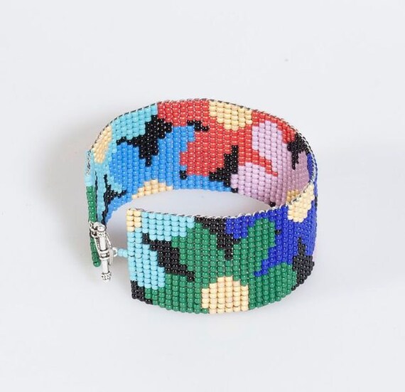 Bead Loom Pattern Flower Bead Loom Bracelet Pattern Delica | Etsy