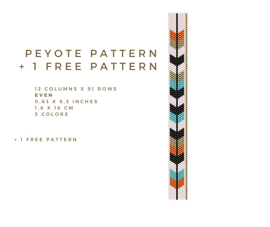Even Peyote Bead Pattern, American Native Style Peyote Bracelet Pattern ...