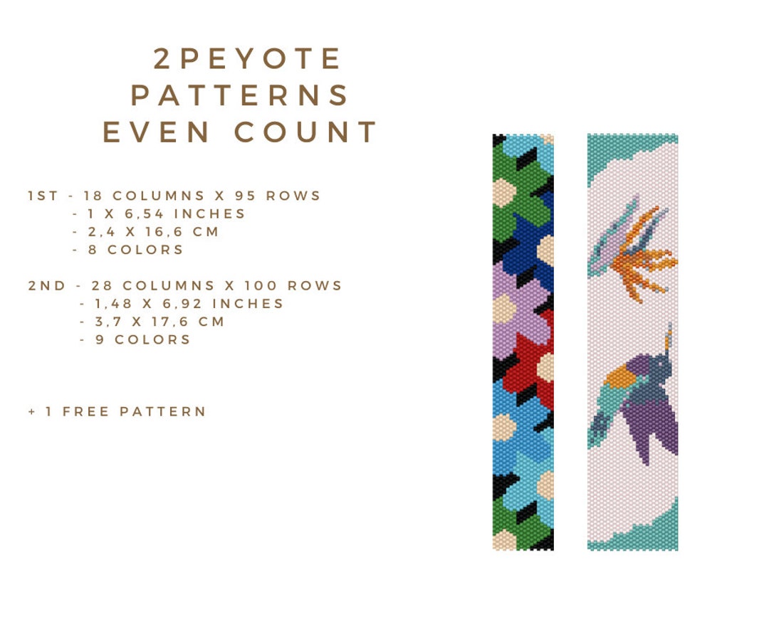 Even Count Peyote Patterns, Hummingbird Peyote Bracelet Pattern, Miyuki ...