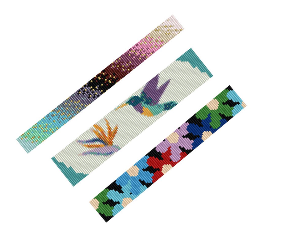 Bead Loom Patterns, Hummingbird Loom Bracelet Pattern, Miyuki Bead Loom ...