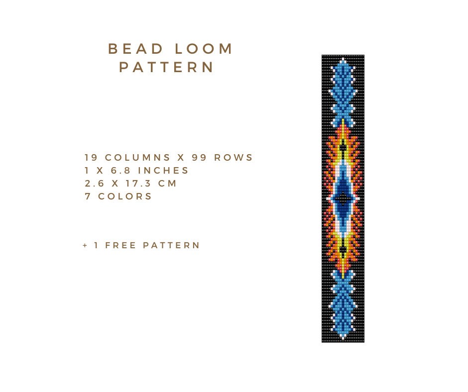 Bead Loom Pattern, Feather Navajo Bead Loom Bracelet Pattern, Delica ...