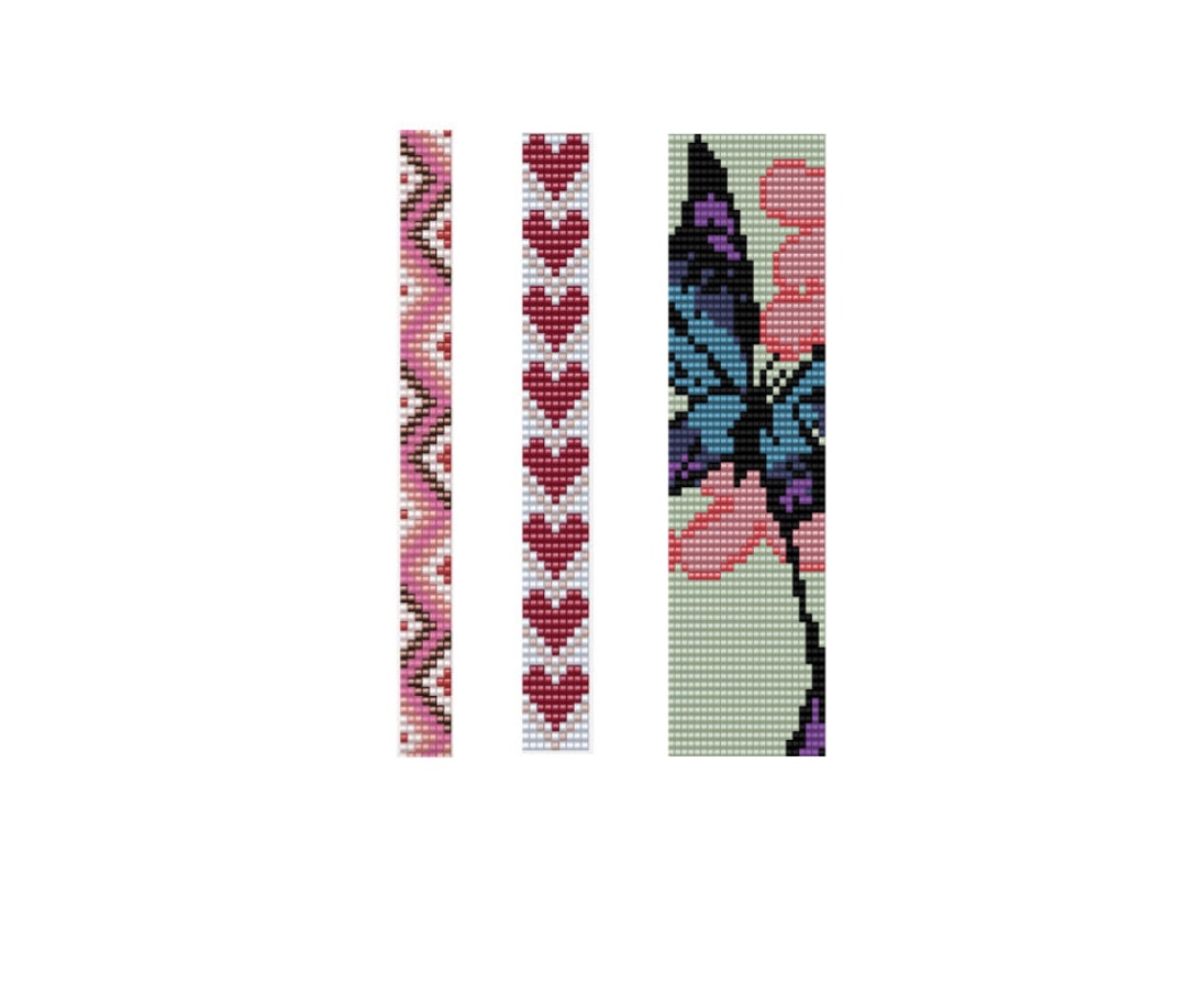 Bead Loom Patterns, Hearts Loom Bracelet Patterns, Valentine Day Bead ...