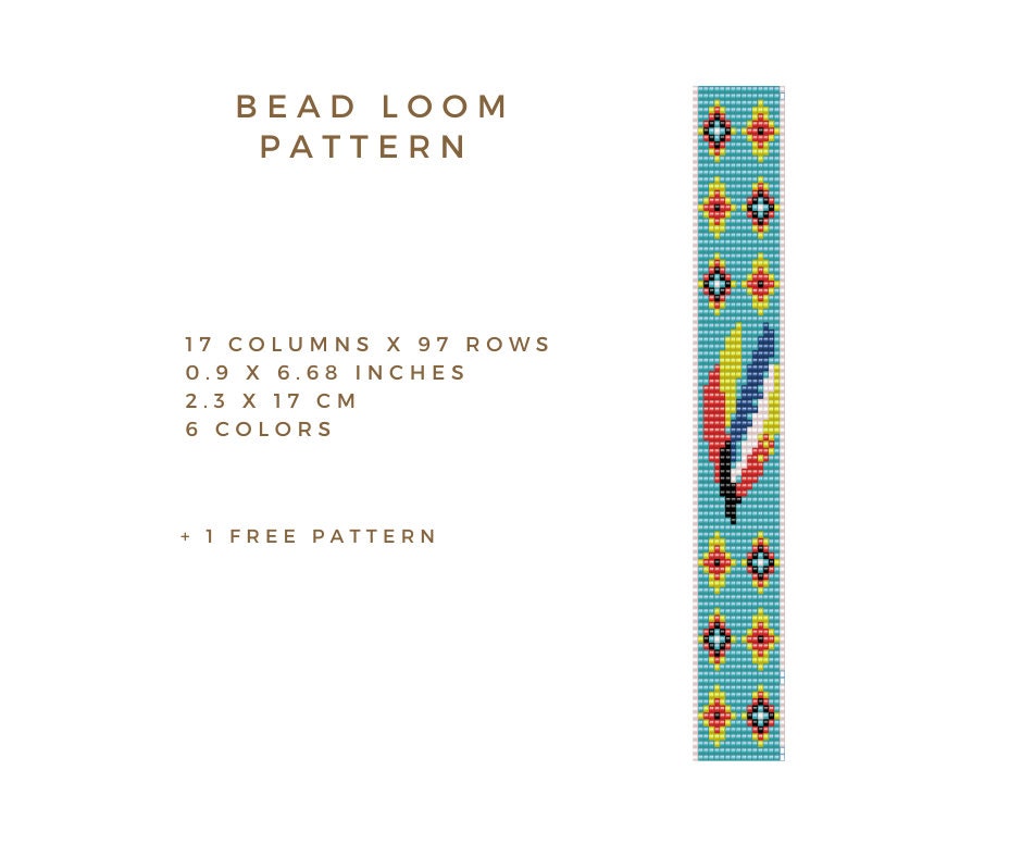 Bead Loom Pattern, Feather Navajo Bead Loom Bracelet Pattern, Delica ...