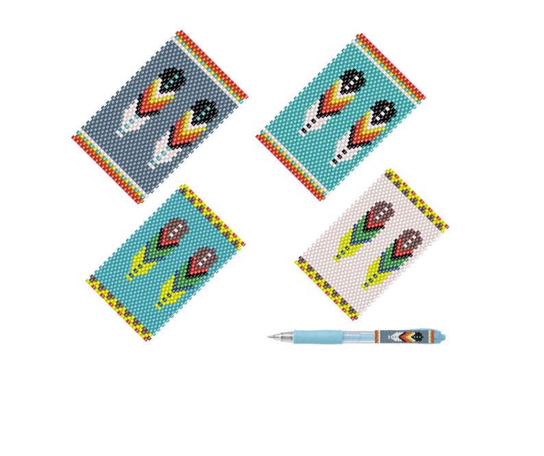 Peyote Pen Cover Patterns, American Feathers Bead Even Peyote Pen ...