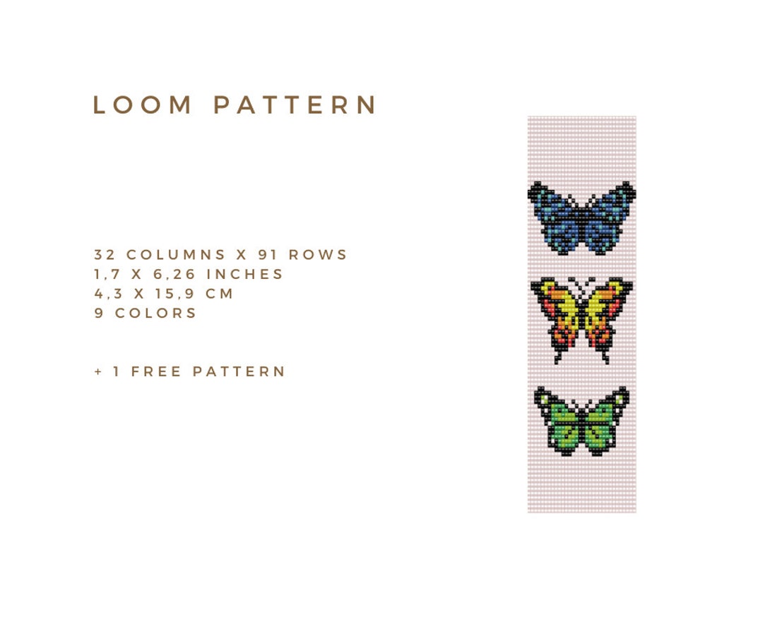 Butterfly Bead Loom Bracelet Pattern: Delica Miyuki (PDF Pattern) - Etsy