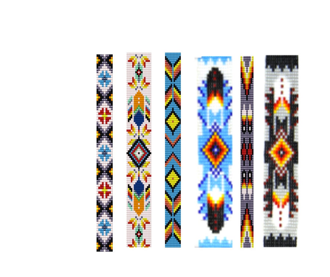 Native American Loom Bracelet Patterns: Delica Bead Designs (PDF) - Etsy