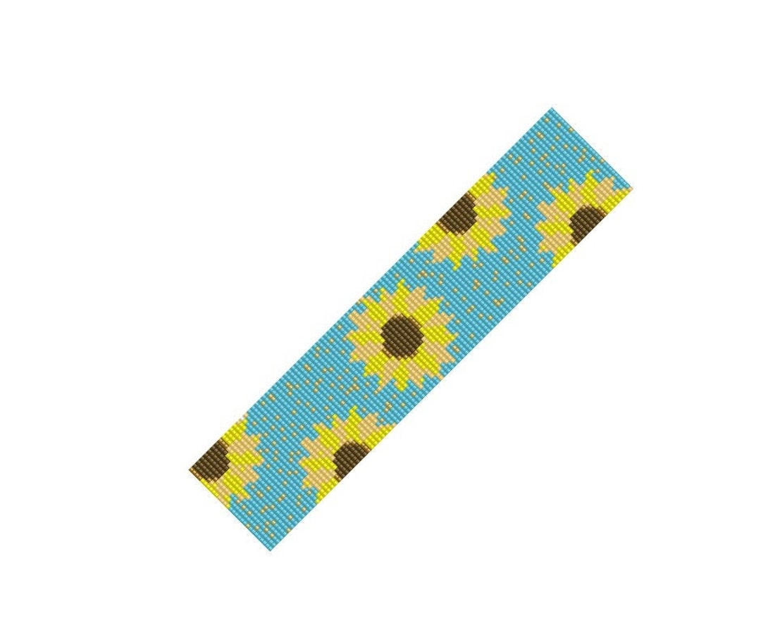 Sunflower Bead Loom Bracelet Pattern: Miyuki Delica PDF (digital ...