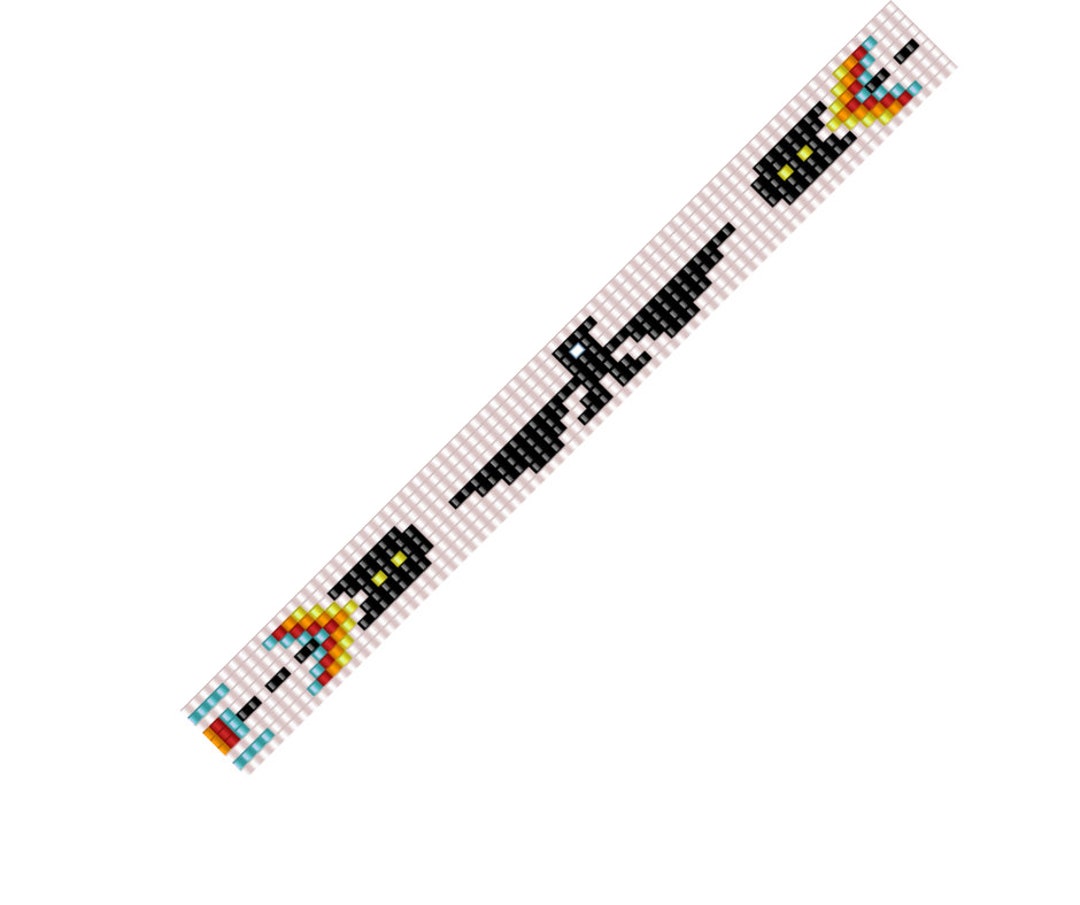 Bead Loom Pattern, American Native Style Loom Beading Bracelet Pattern ...