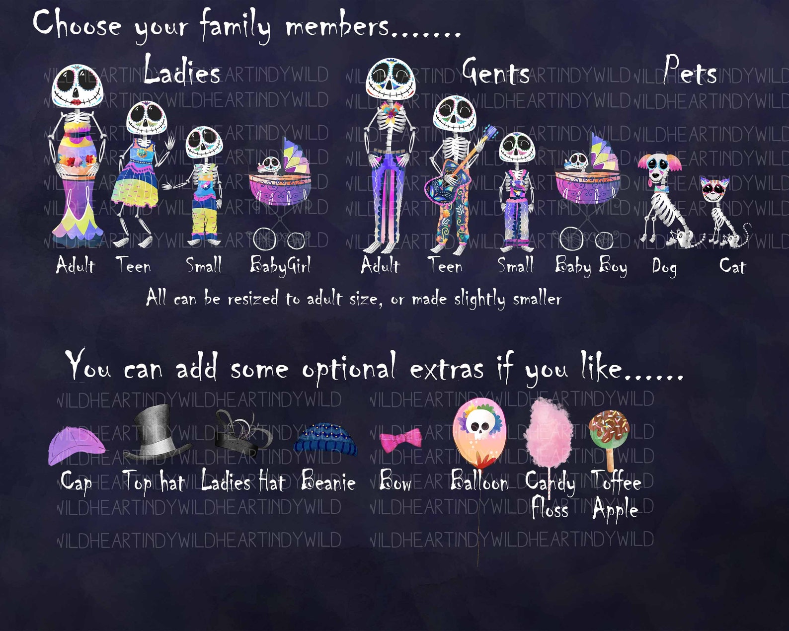 Halloween Personalised Family Print Skeleton Family Portrait - Etsy UK