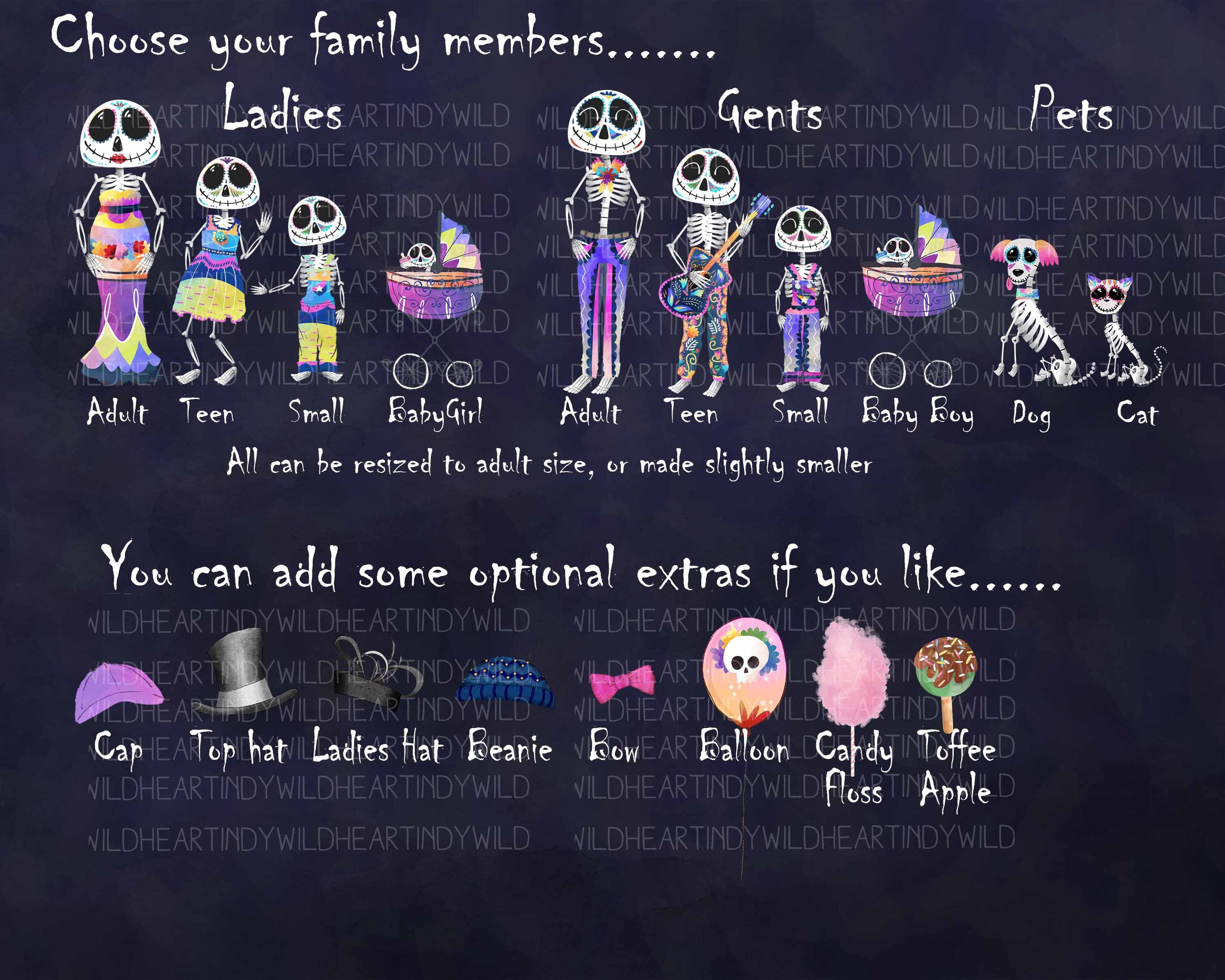 Halloween Personalised Family Print Skeleton Family Portrait - Etsy UK