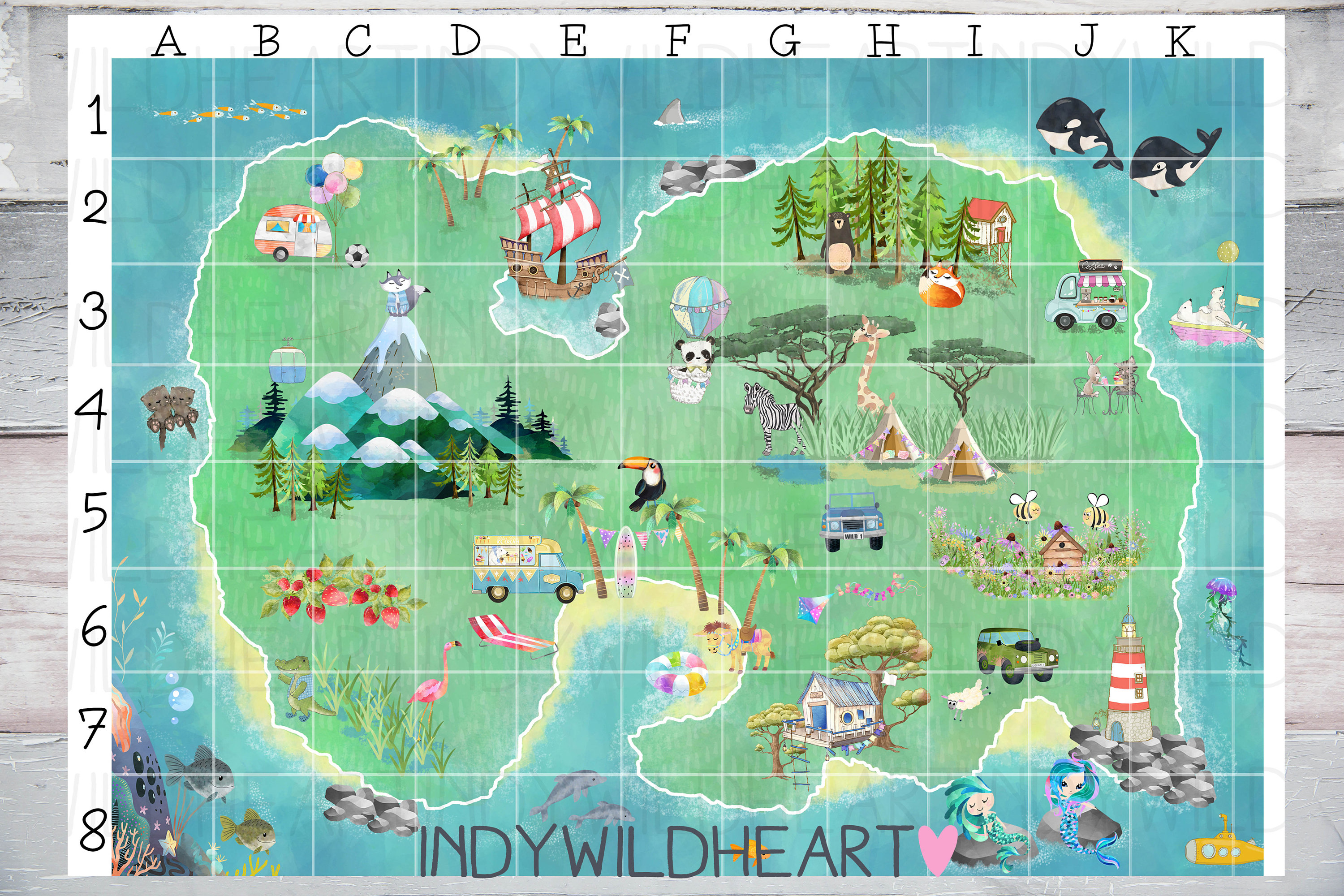 Printable Treasure Map With Coordinates: Kids Party Game (digital ...