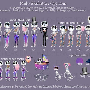 Halloween Personalised Family Print Skeleton Family Portrait - Etsy UK