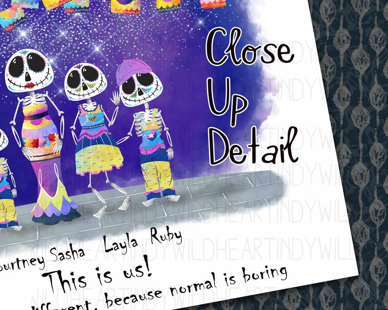 Halloween Personalised Family Print Skeleton Family Portrait - Etsy UK