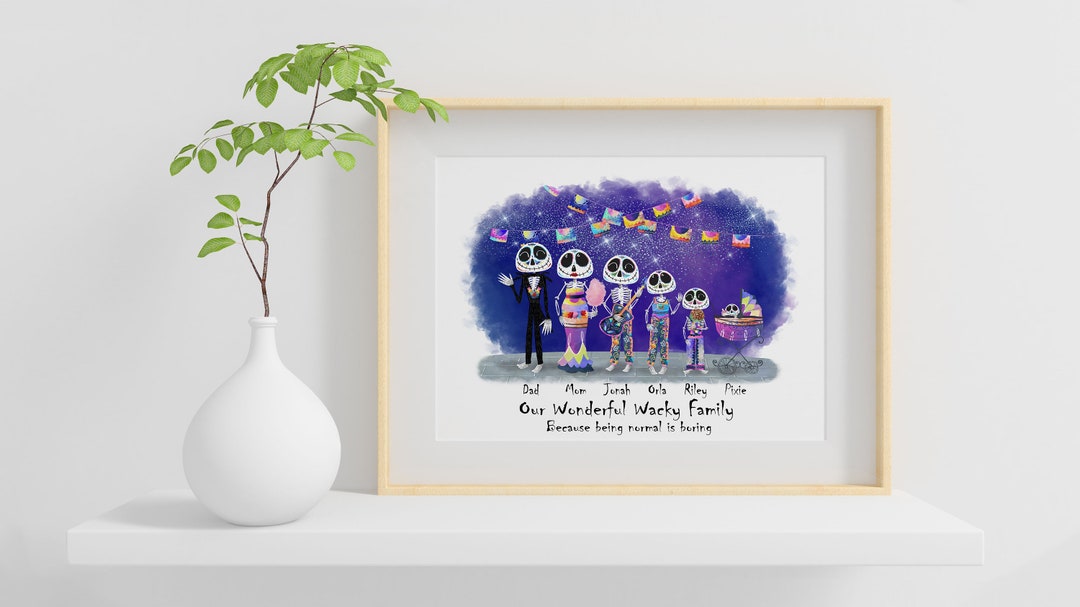 Halloween Personalised Family Print Skeleton Family Portrait - Etsy UK
