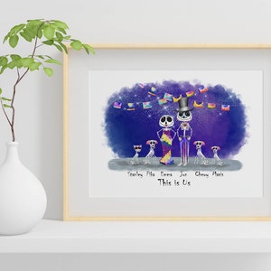 Halloween Personalised Family Print Skeleton Family Portrait - Etsy UK