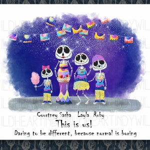 Halloween Personalised Family Print Skeleton Family Portrait - Etsy UK