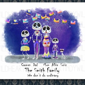 Halloween Personalised Family Print Skeleton Family Portrait - Etsy UK