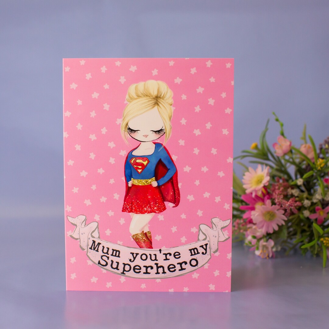 Mothers Day Card Personalised, Superhero Mum Card, Card for Mum ...