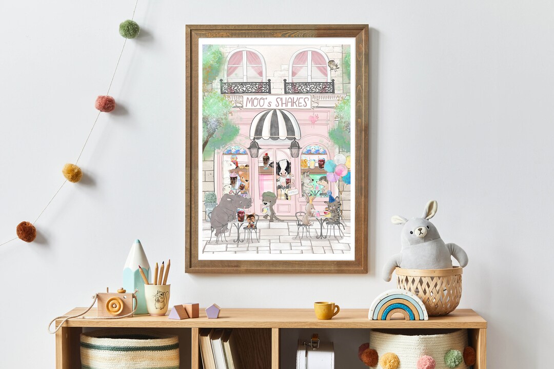 Whimsical Animal Milkshake Print: Children's Nursery Wall Art - Etsy