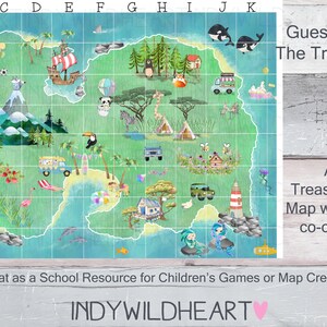 Digital Download Treasure Map With Co-ordinates for Parties, Games ...