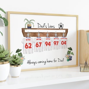 Personalised Football Print, Fathers Day Gift, Birthday Gift for Dad ...
