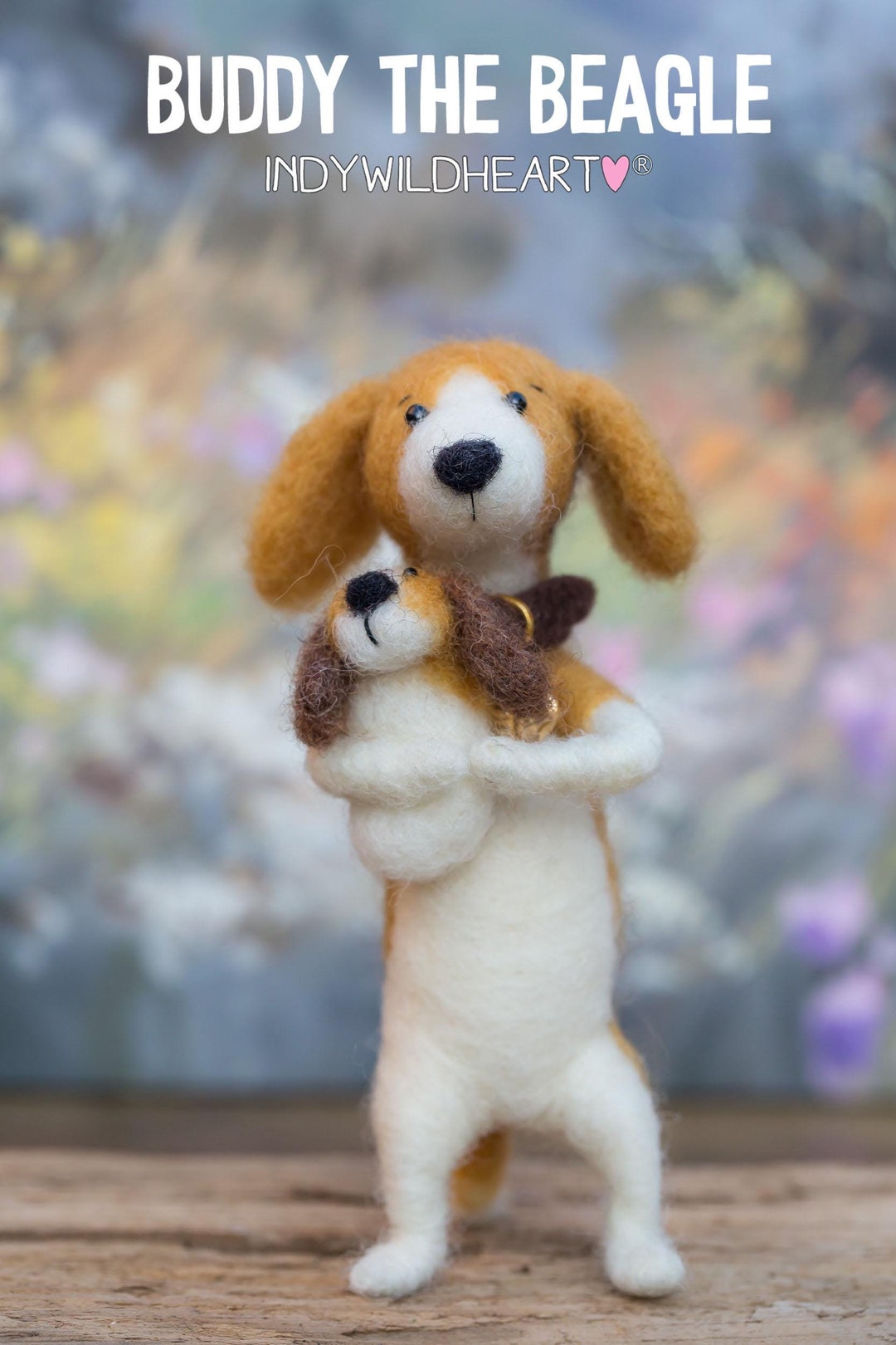 Needle Felted Dog Buddy the Beagle Cute Mini Felt Ornament Gift for Mum ...
