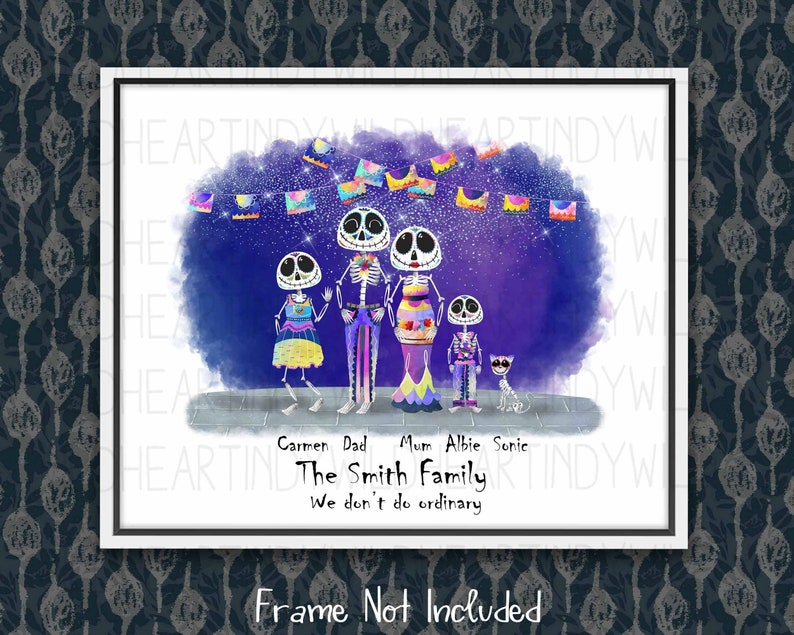 Halloween Personalised Family Print Skeleton Family Portrait - Etsy UK