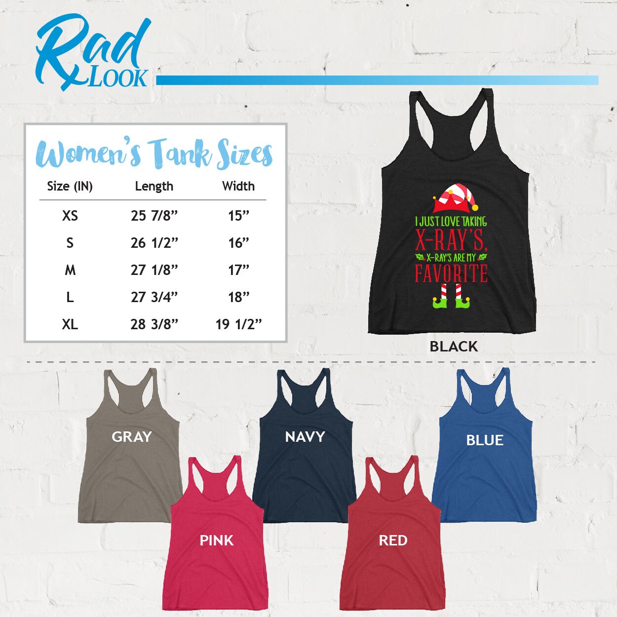 Love Taking X-rays X-ray Elf Radiology Tshirt Tank Top - Etsy