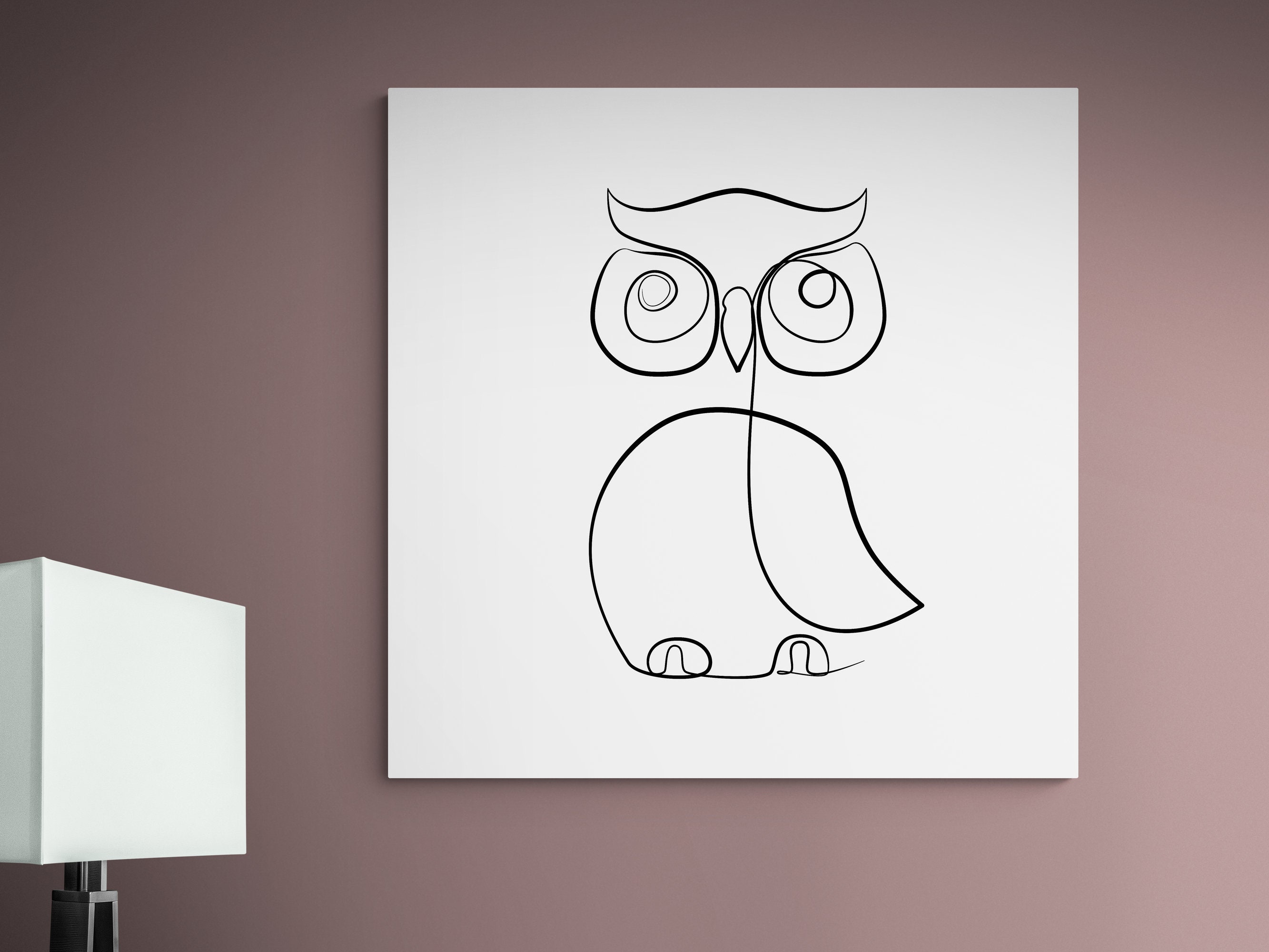 Printable One Line Art of Owl. Minimalist One line drawing of | Etsy