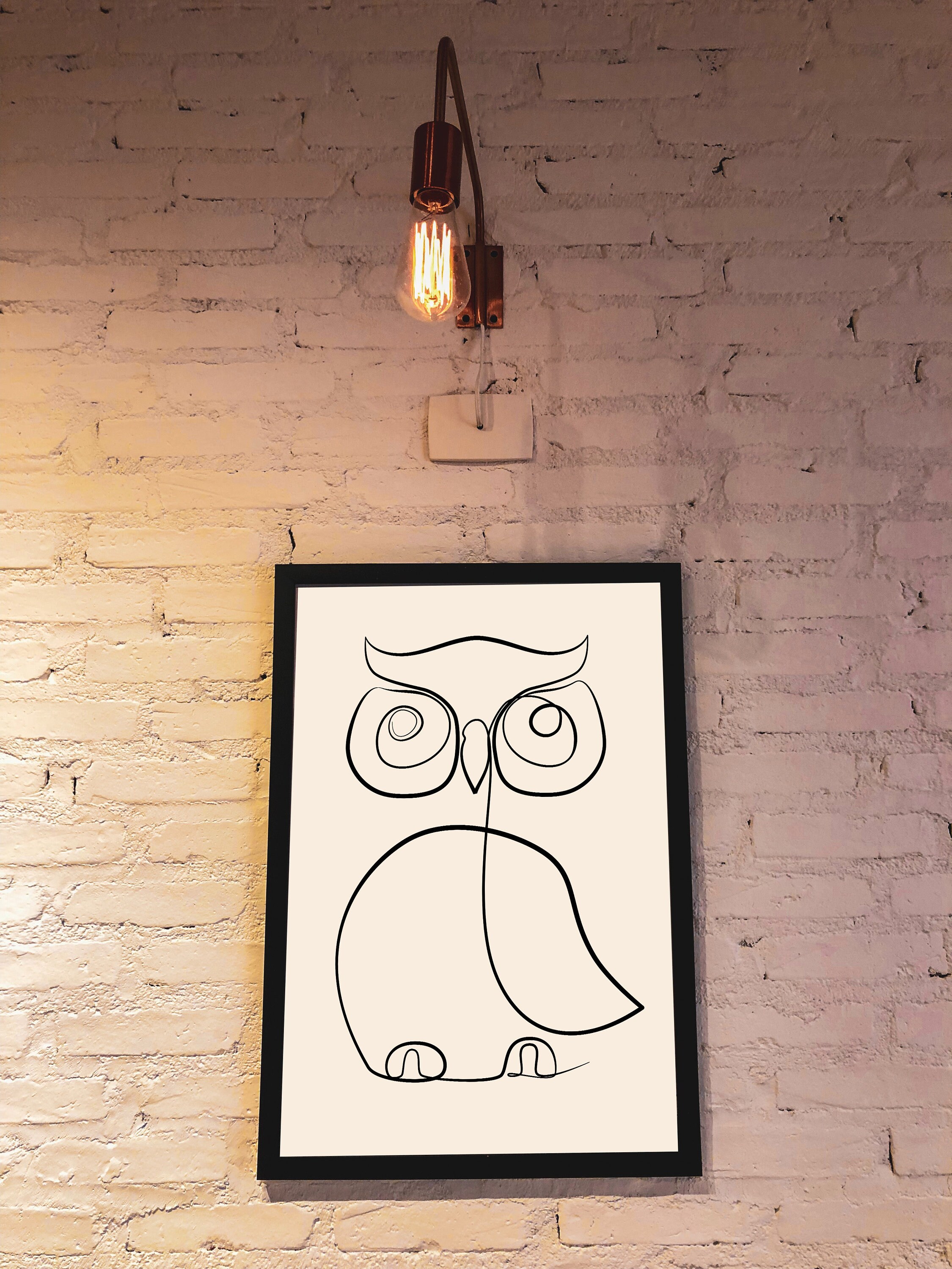 Owl printable One Line Art. Minimalist One line drawing of | Etsy