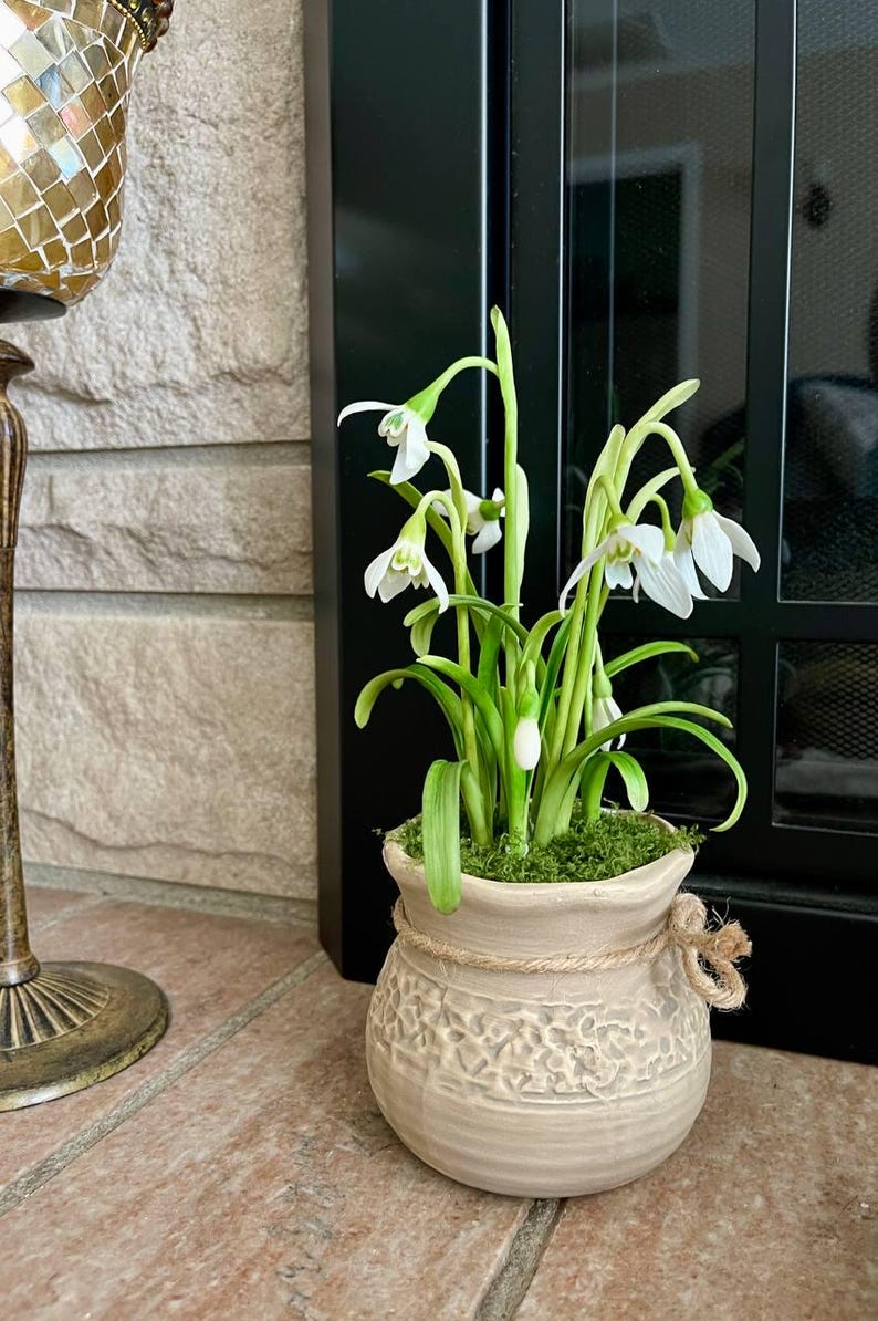 Cold Porcelain Snowdrop Floral Arrangement • Realistic Polymer Clay ...