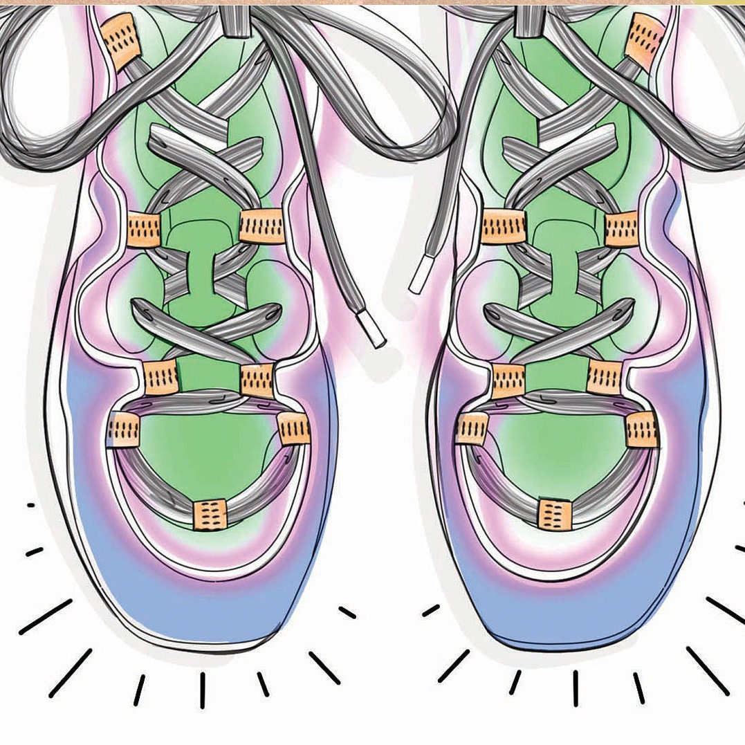 Sneakers, Trainers, Shoes, Greetings Card. Artist Designed. Hand Drawn ...