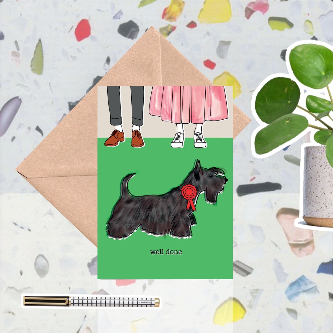 Well Done Dog Card, Encouragement Card, Celebration Dog Card, Hand ...