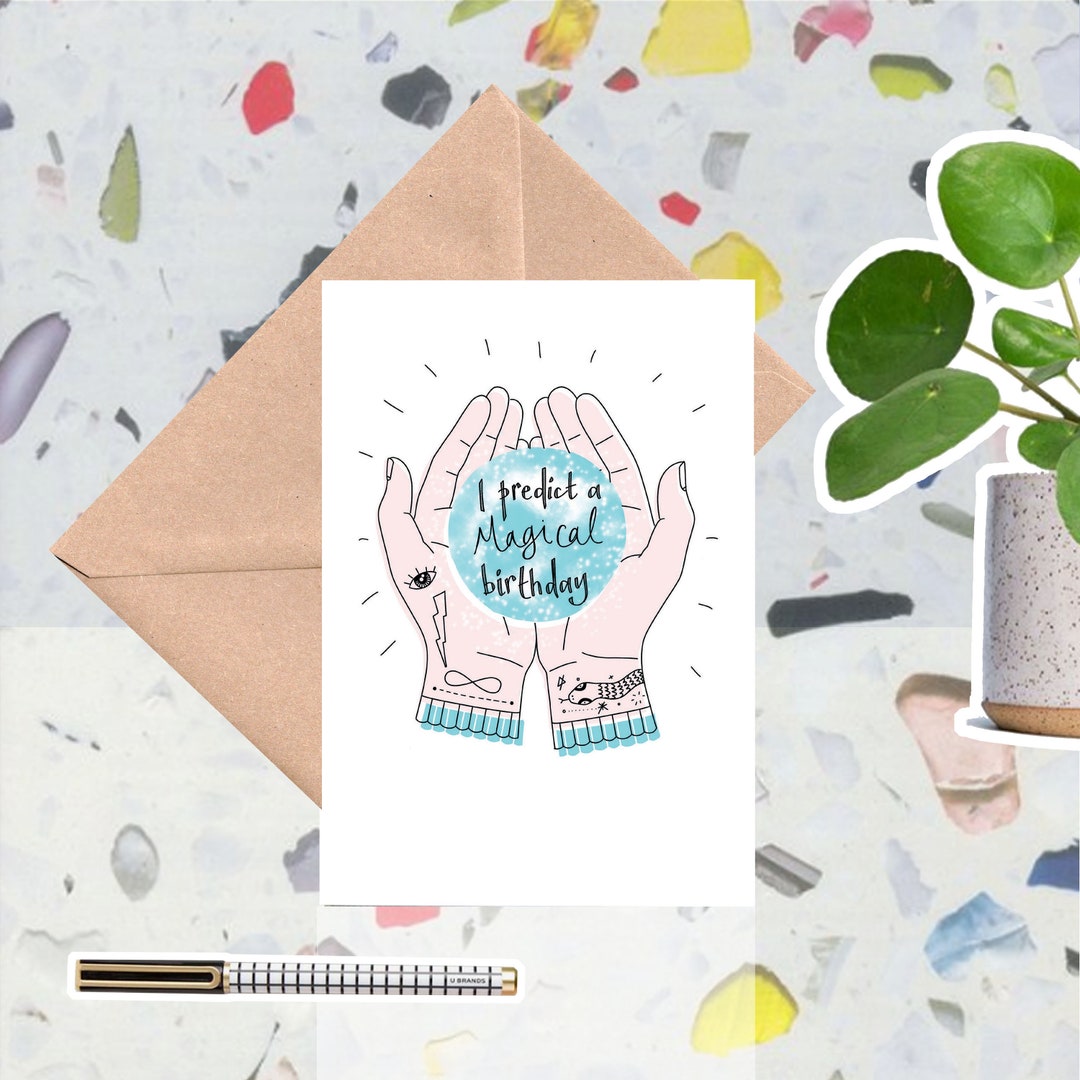 Mystical Birthday Card Crystal Ball Fortune Telling Happy - Etsy