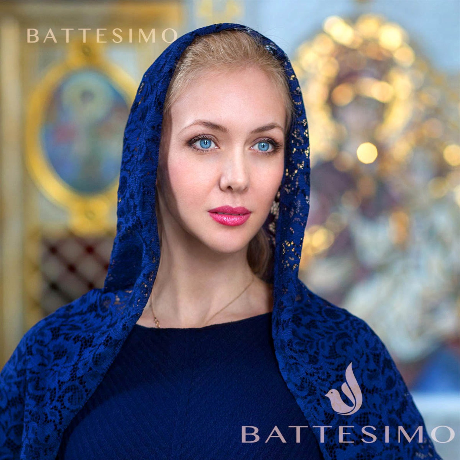 Chapel Veil Mantilla | Navy Blue Veil Mantilla | Lace Chapel Veil ...