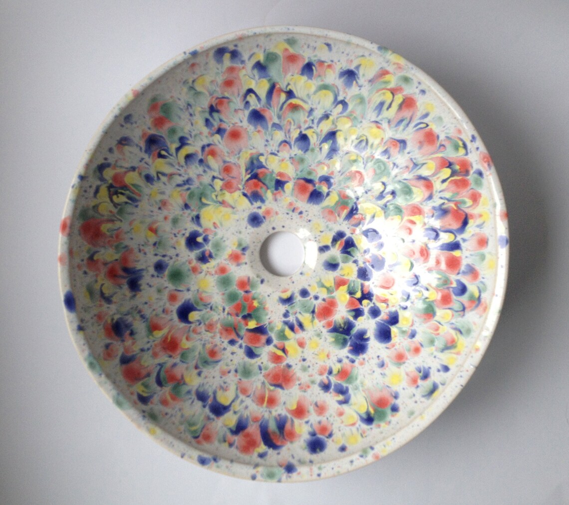 Small Ceramic Sink Ø 35 Cm/bathroom Sink/vessel - Etsy