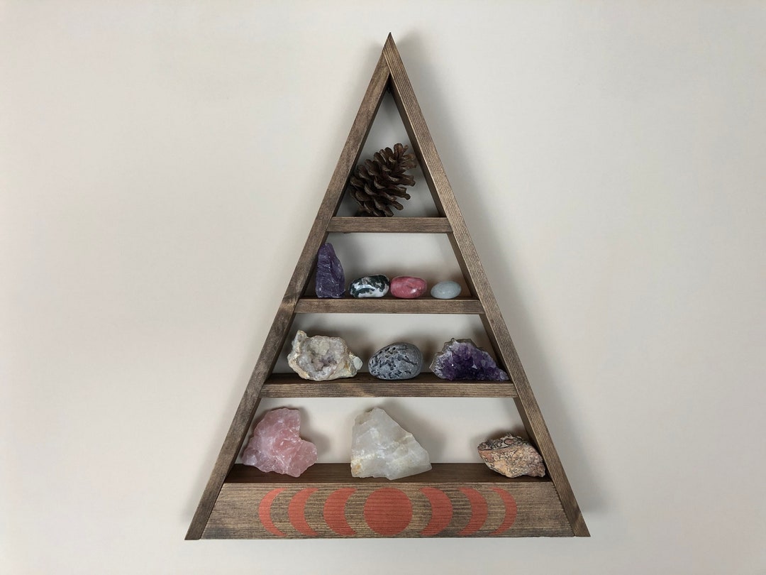 Pyramid Triangle Crystal Shelf, Moon Phases, Geometric Shelf - Etsy UK