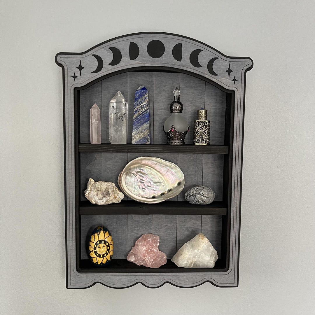 Armoire Wall Mounted Black Crystal / Trinket Shelf - Etsy