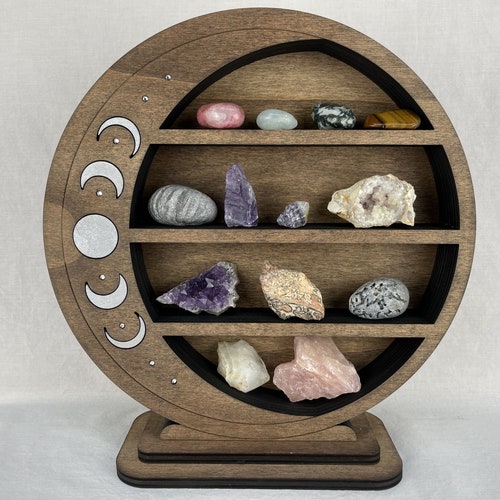 Round/crescent Moon & Moon Phases Crystal/trinket Shelf - Etsy UK