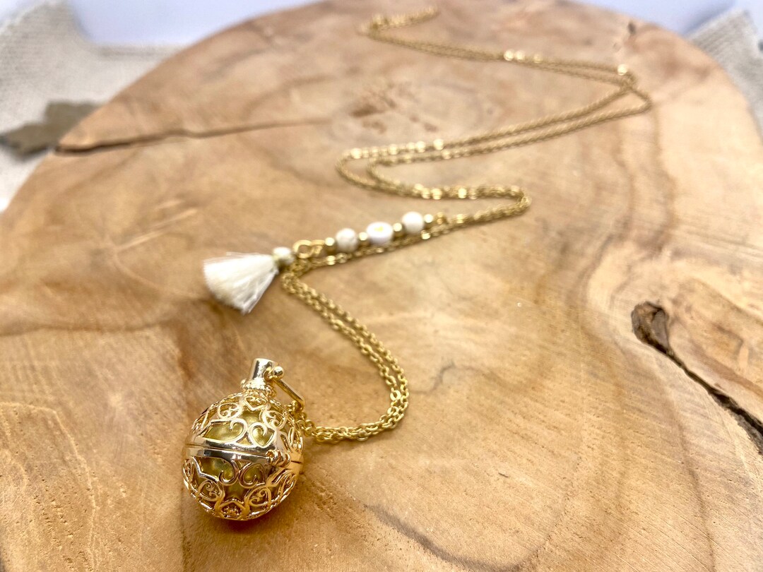 Gold Pregnancy Bola - Stainless Steel Chain and Charms - Etsy