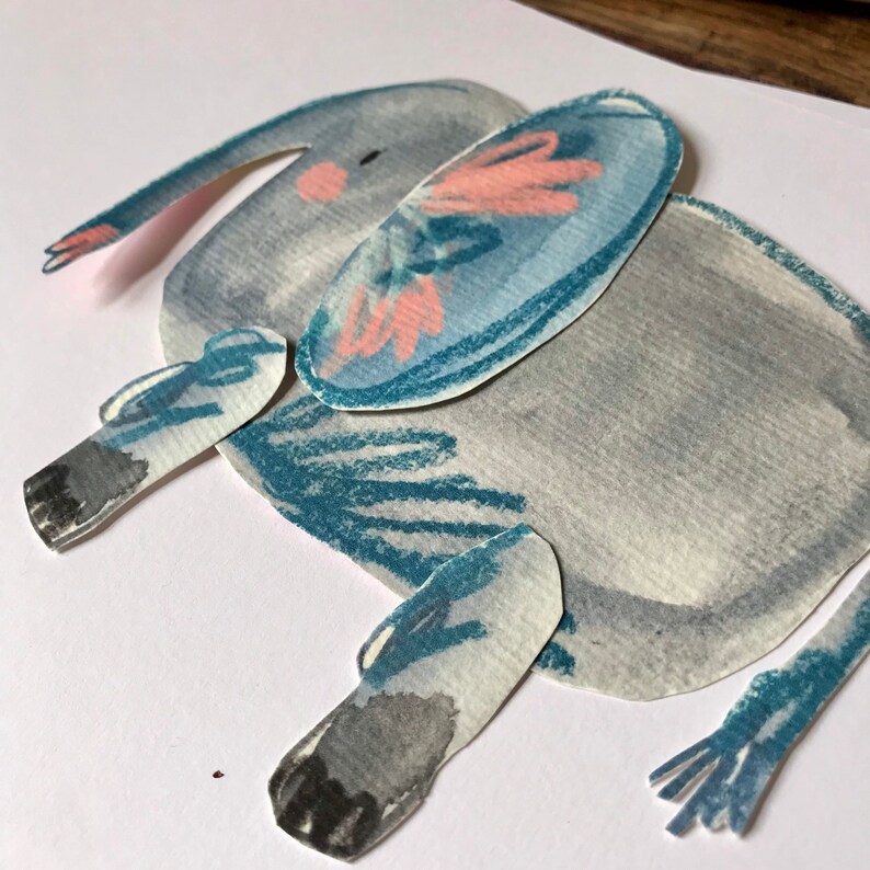 Elephant Paper Puppet Animal Paper Doll - Etsy