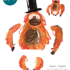 Orangutan / Monkey Paper Puppet Animal Paper Doll - Etsy UK