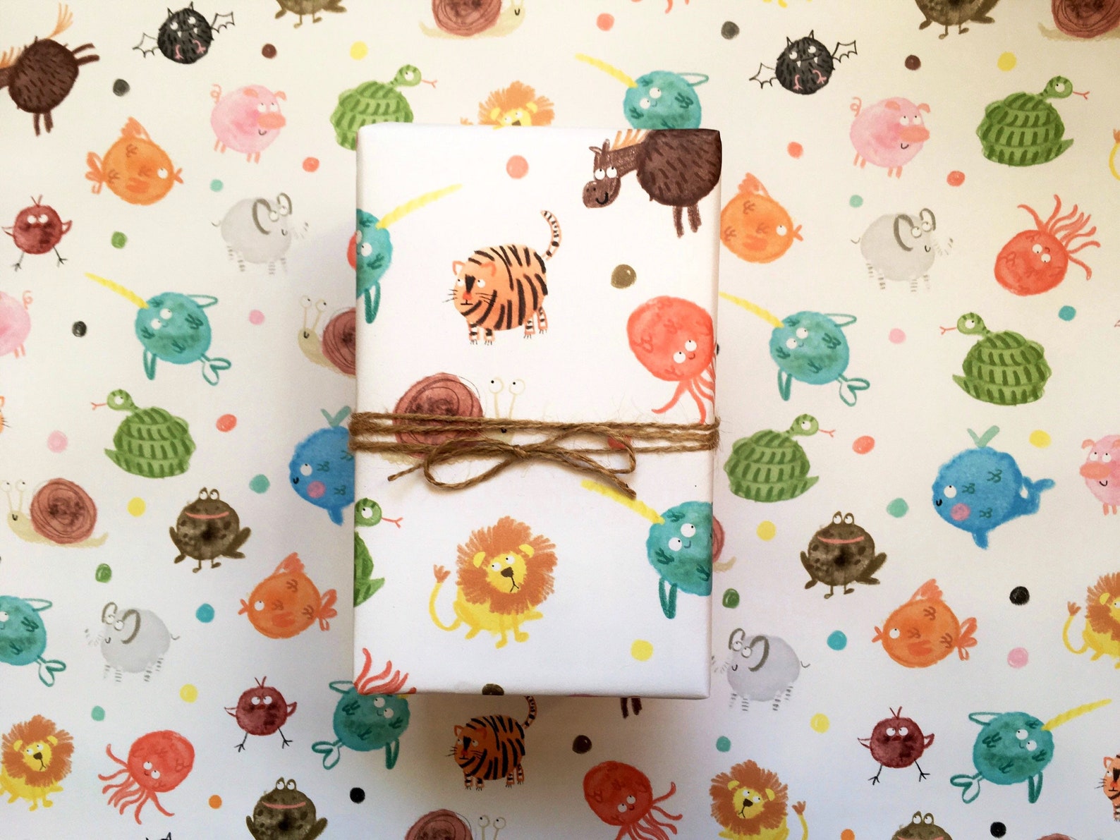 Cute Animal Gift Wrap Animal Childrens Wrapping Paper - Etsy UK