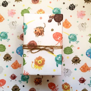 Cute Animal Gift Wrap - Animal Children’s Wrapping Paper - 100% ...