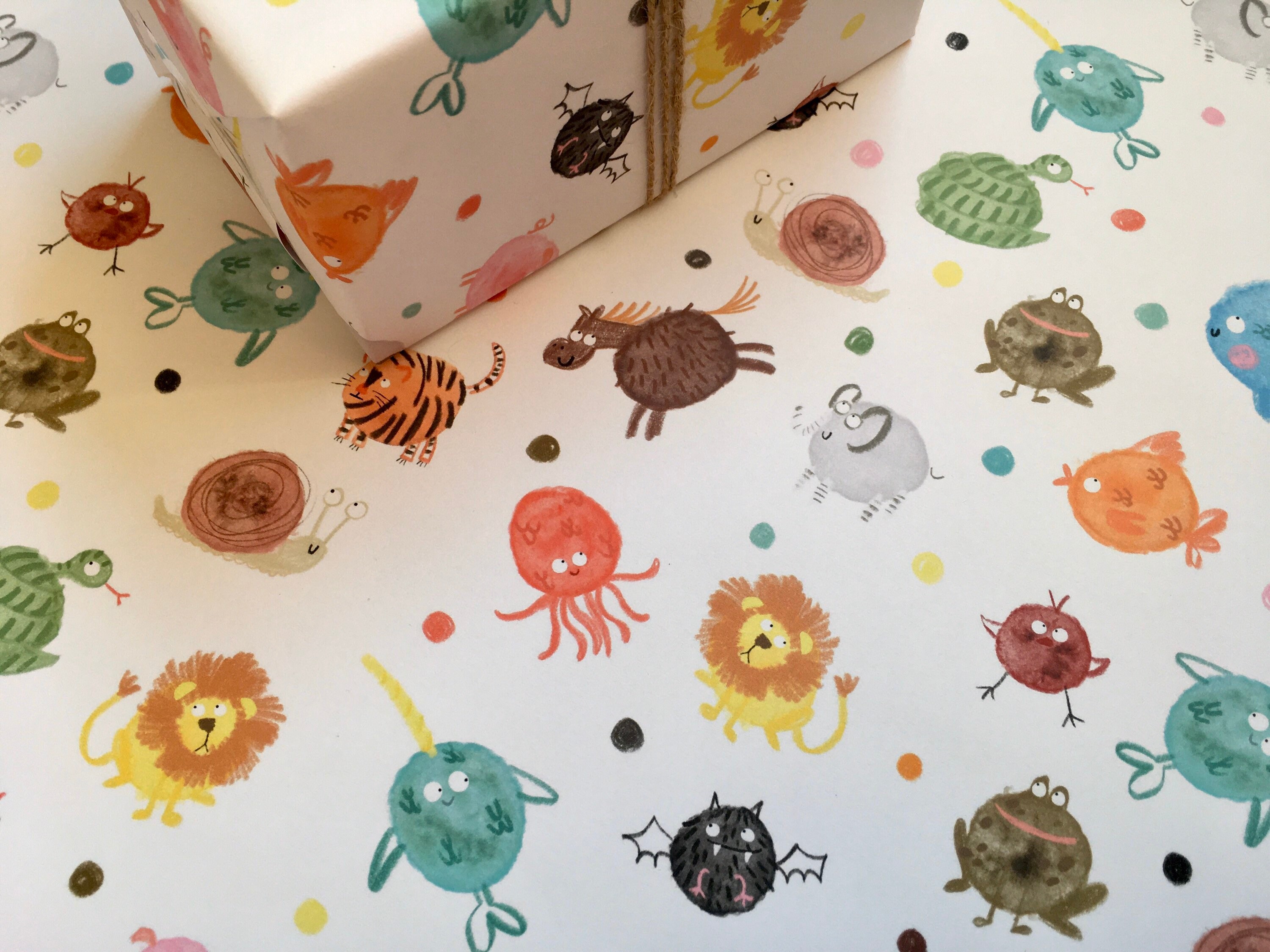 Cute Animal Gift Wrap Animal Childrens Wrapping Paper - Etsy UK