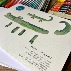 Crocodile Paper Puppet - Animal Paper Doll - Etsy UK